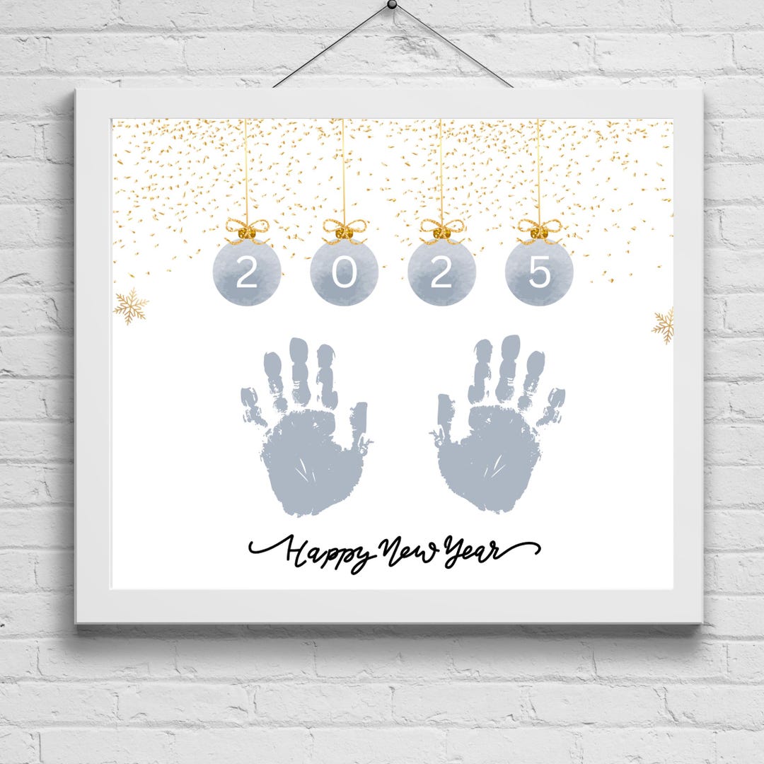 2025 New Years Handprint Art, New Year Craft, Kids Handprint Art Craft ...