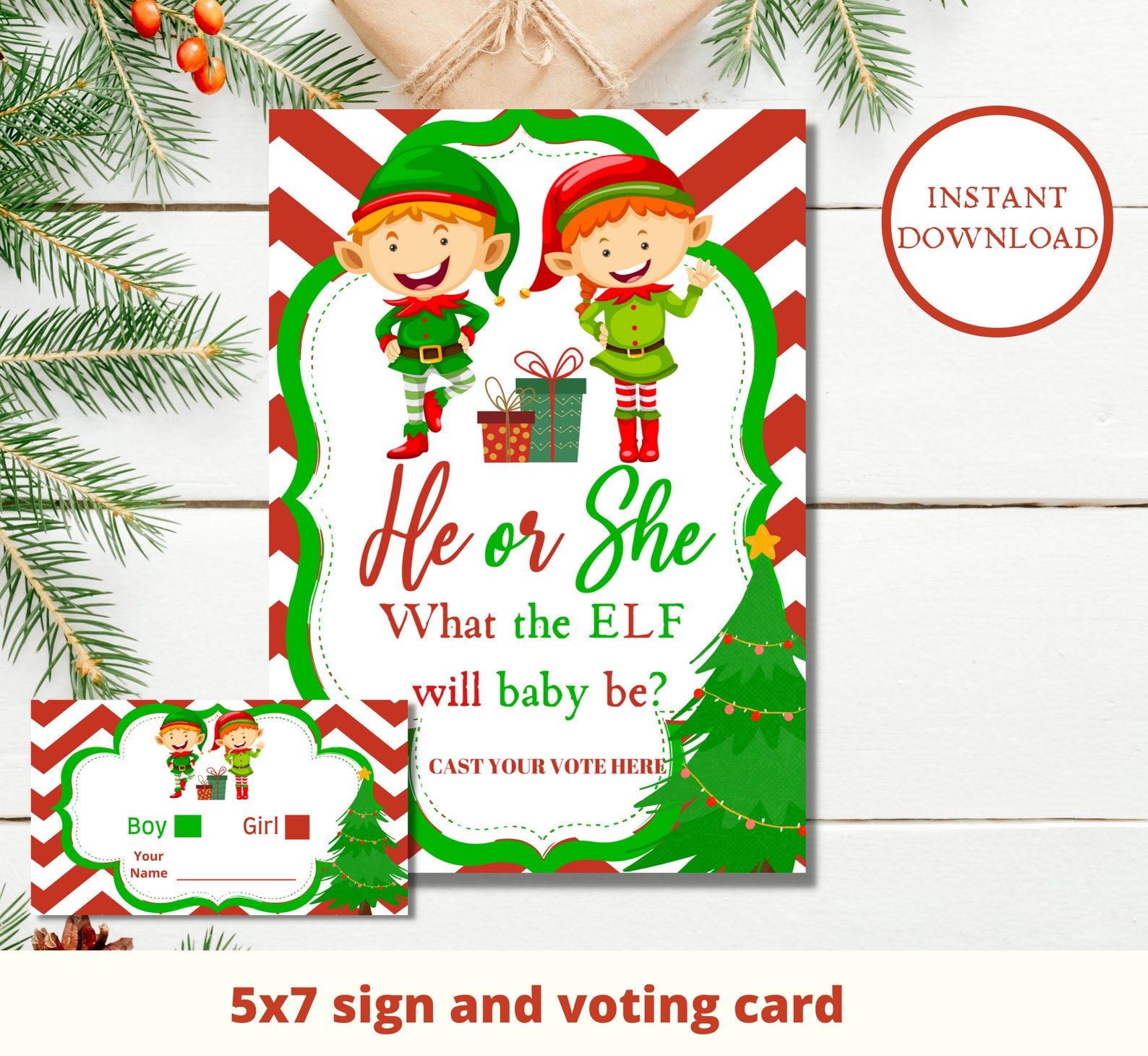 Baby Gender Reveal Printable Games in the Elf Theme Are Perfect for ...
