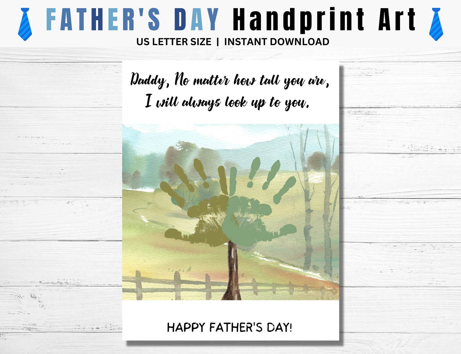 Father's Day Handprint Activity, Father's Day Printable, Happy Father's ...