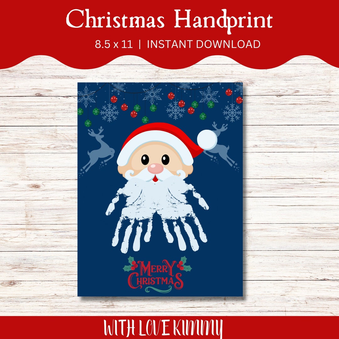 Christmas Handprint Craft Printable Bundle, Christmas Preschool Craft ...