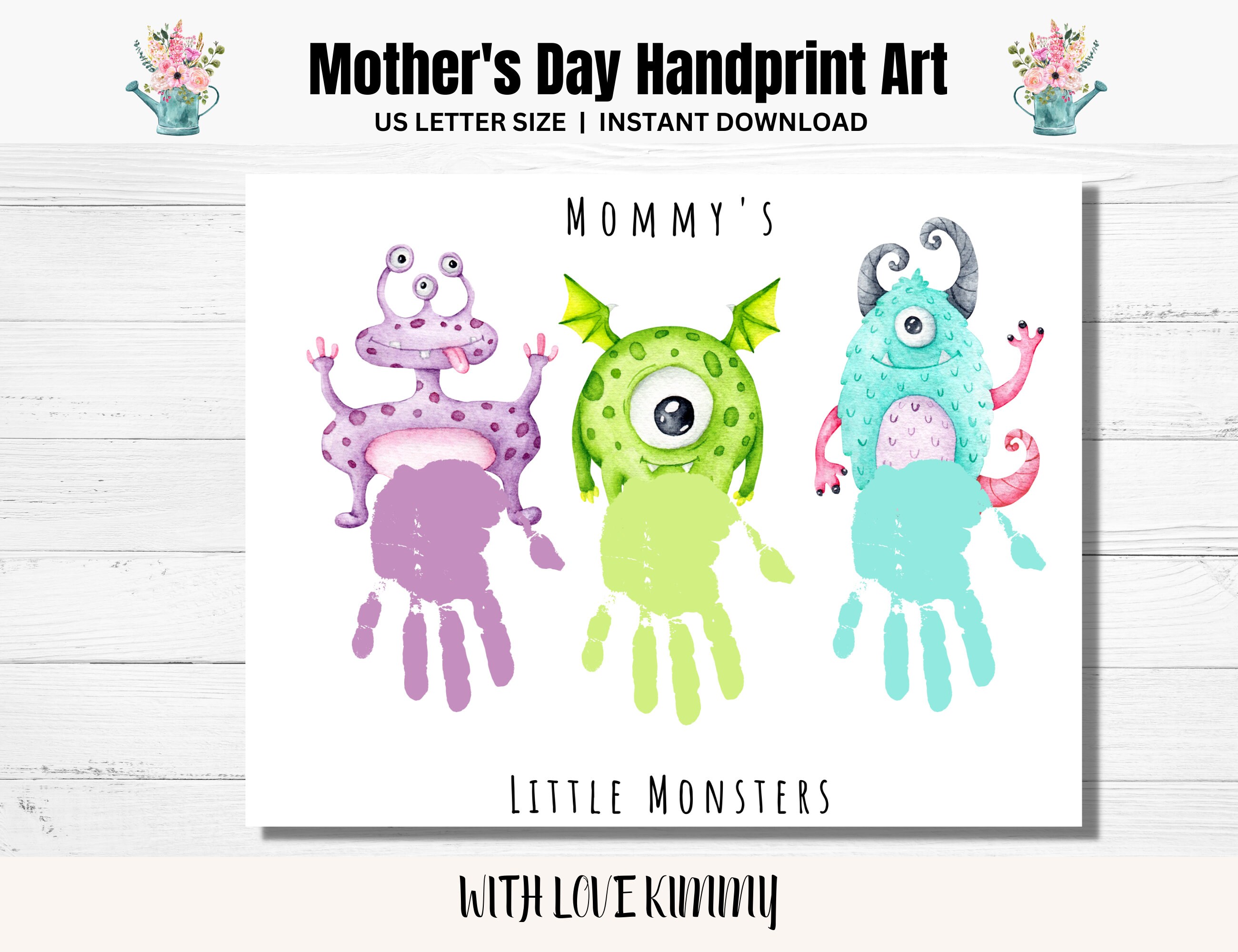 Mother's Day Handprint Activity, Mother's Day Printable, Happy Mother's ...