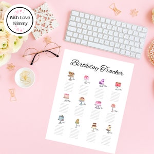 Printable BIRTHDAY Cake Themed Calendar Bundle to Keep up With All Your ...