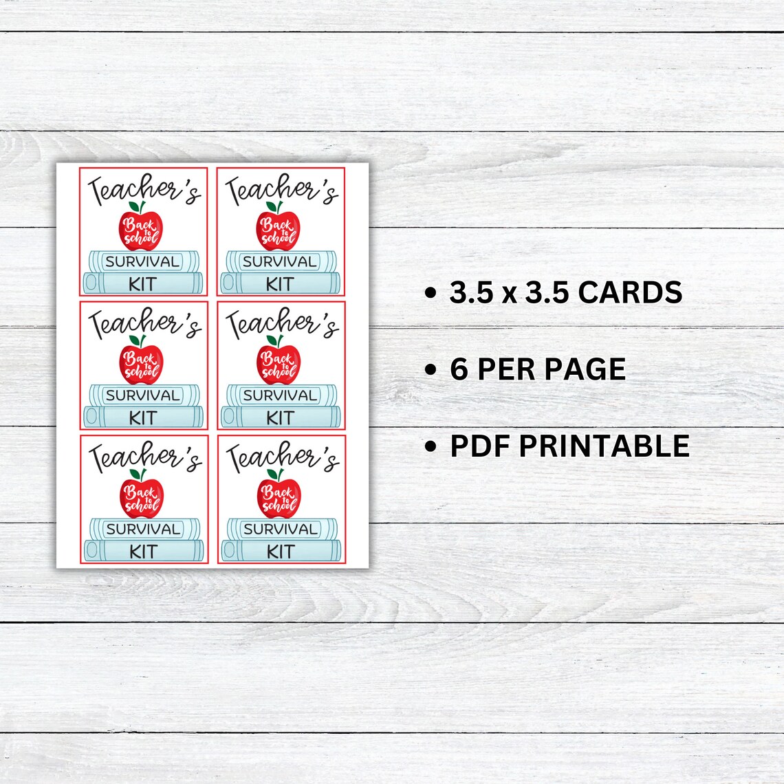 Teacher Survival Kit Gift Tag, Back to School Teacher Gift, Teacher ...
