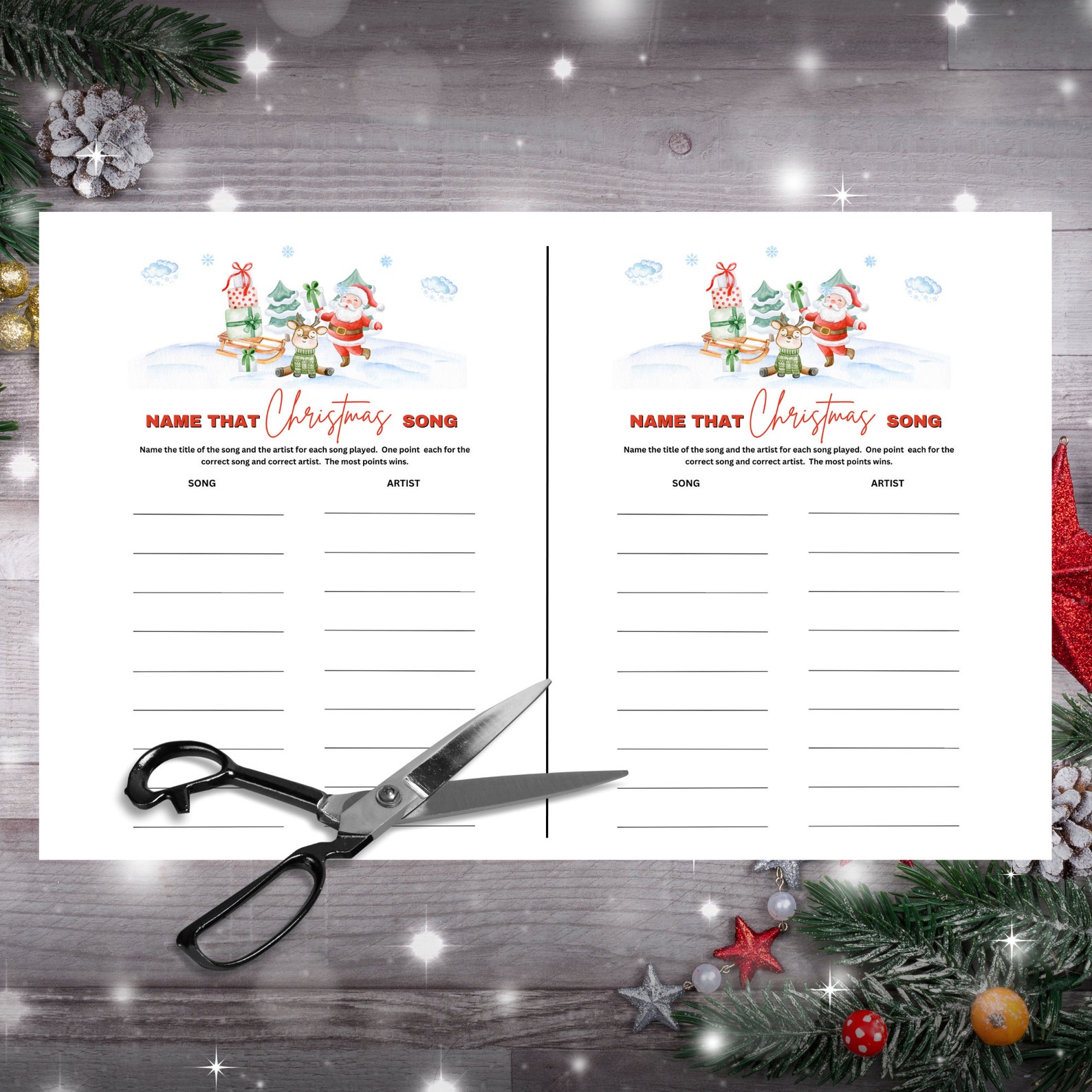 Name That Christmas Song Game, Christmas Printable, Family Christmas ...