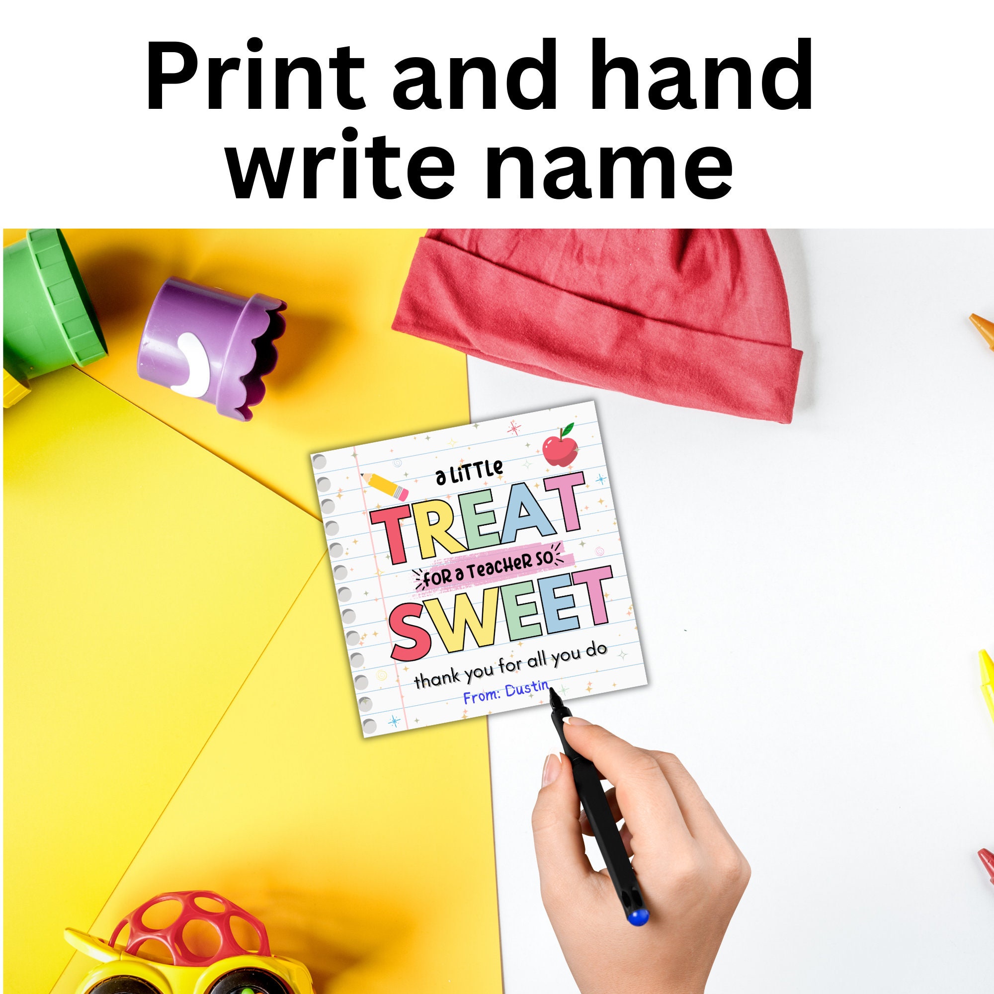 Editable Sweet Teacher Treat Gift Tag, Teacher Appreciation Week, End ...