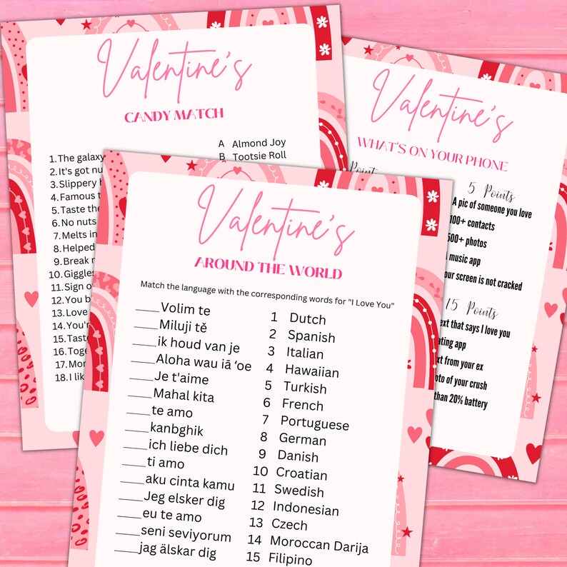 Printable Valentines Day Game Bundle Party Games and Activities ...