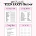 Printable Teen Birthday Game Bundle, Party Activities, Pink Birthday ...