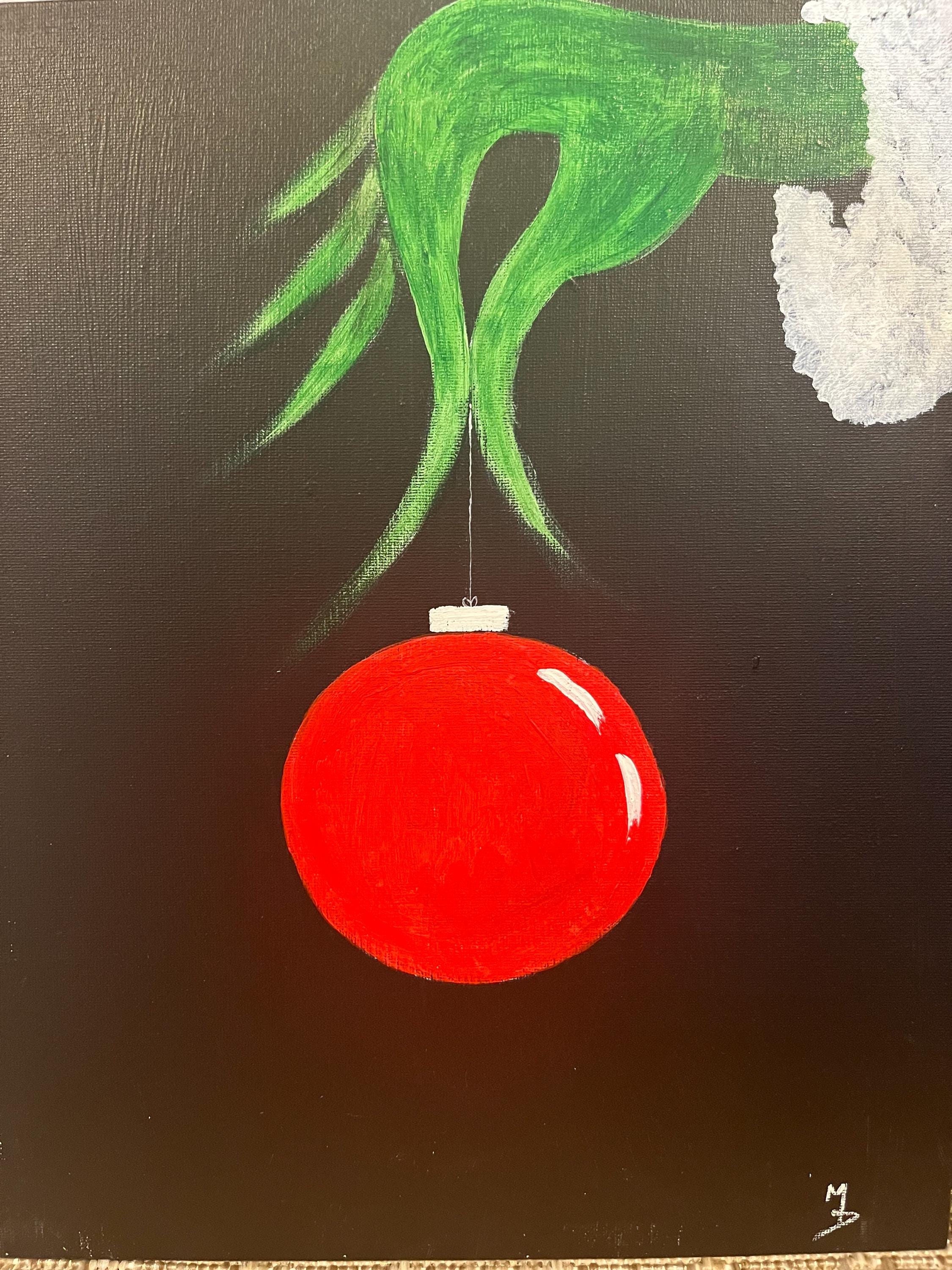 The Grinch Stealing Ornament - Original Hand Painted Acrylic Canvas Art ...