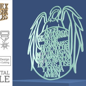 Angel de la Guarda - Archivo Vector Corte Láser - Etsy México