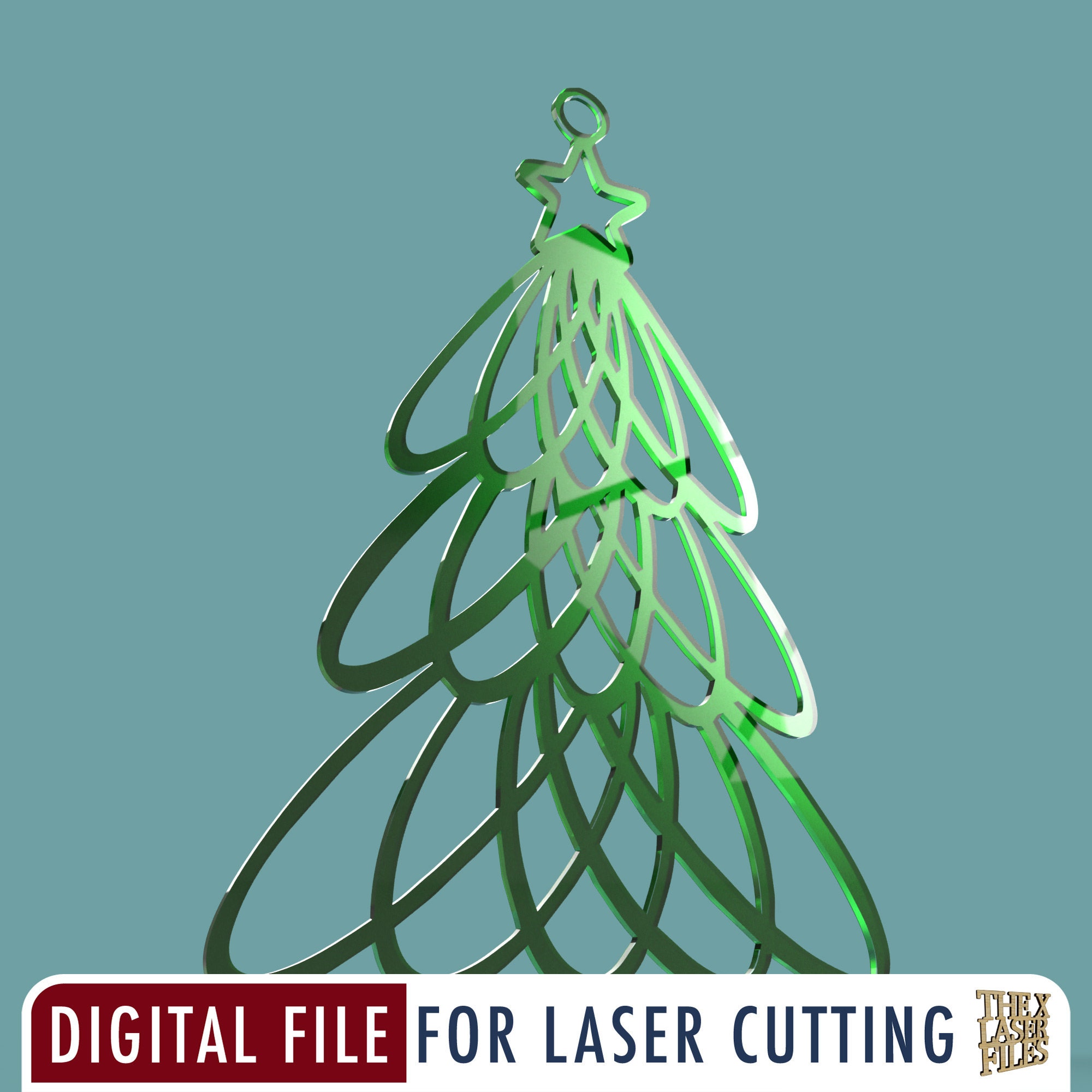 Christmas Tree Laser Cut File Doodle Style Svg Dxf Pdf Eps DIGITAL FILE ...