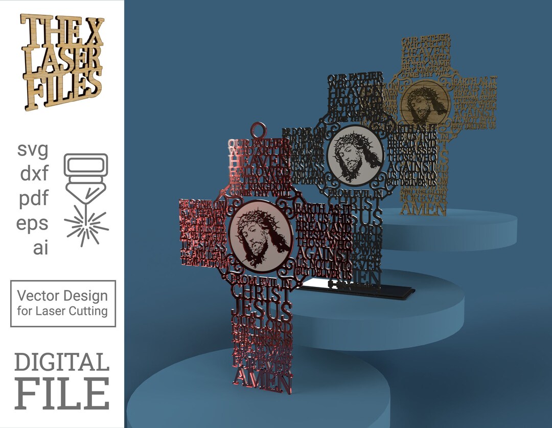 Coptic Lord's Prayer Our Father Picture Cross - Laser Cut and Engrave ...