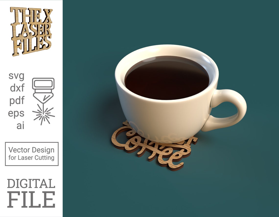 Coffee Coasters With Quotes Laser Cut Vector File Svg Dxf - Etsy