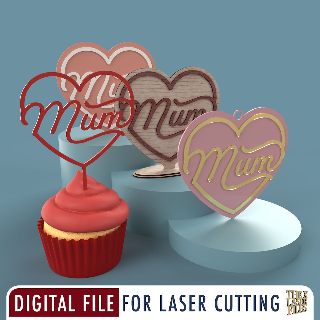 Mum Heart Laser Cut File Svg Dxf Pdf Eps Ai DIGITAL FILE - Etsy