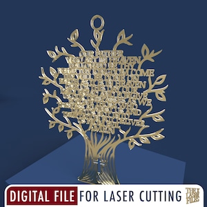 Catholic Lord's Prayer Our Father Tree - Laser Cut File Svg Dxf Pdf Eps ...