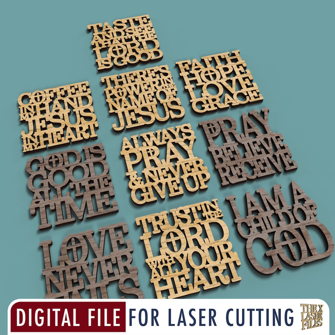 Laser Cut File Christian Coasters - Svg Dxf Pdf Eps Ai DIGITAL FILE - Etsy