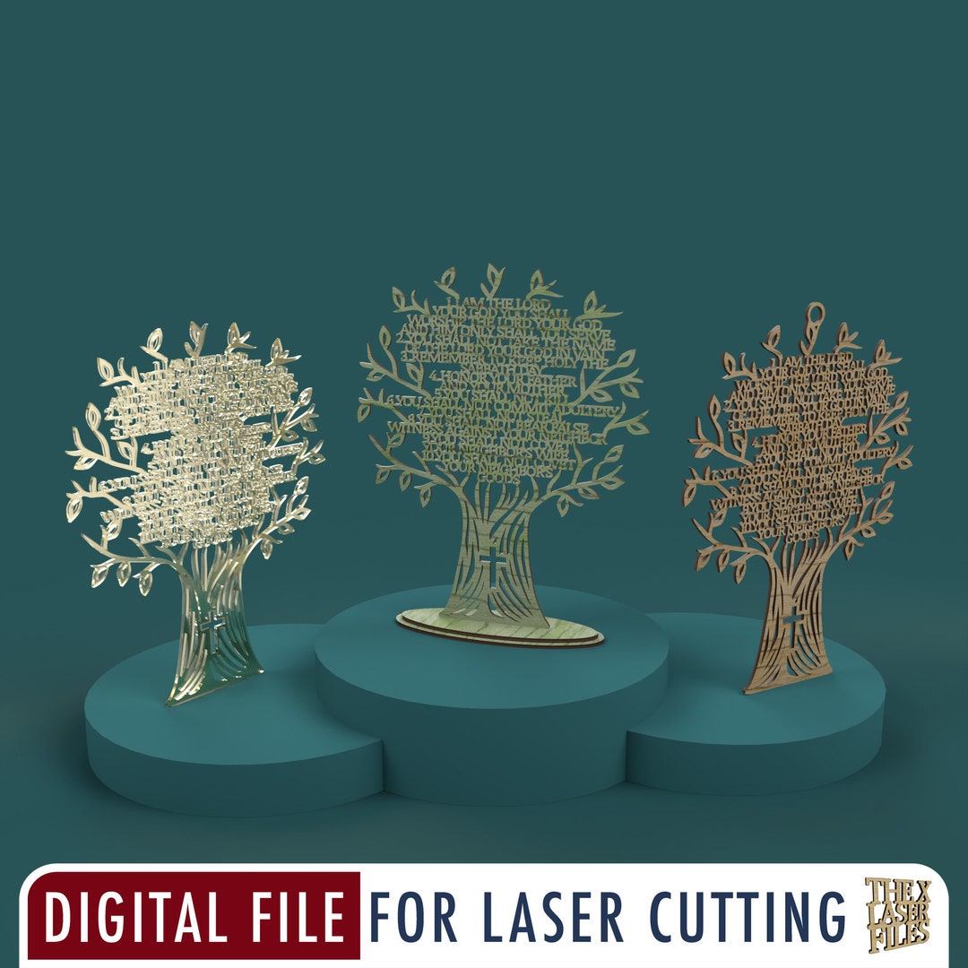 The 10 Commandments Tree - Laser Cut File Svg Dxf Pdf Eps DIGITAL FILE ...