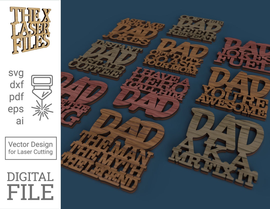 Dad Coasters Laser Cut File Svg Dxf Pdf Eps Ai DIGITAL FILE - Etsy