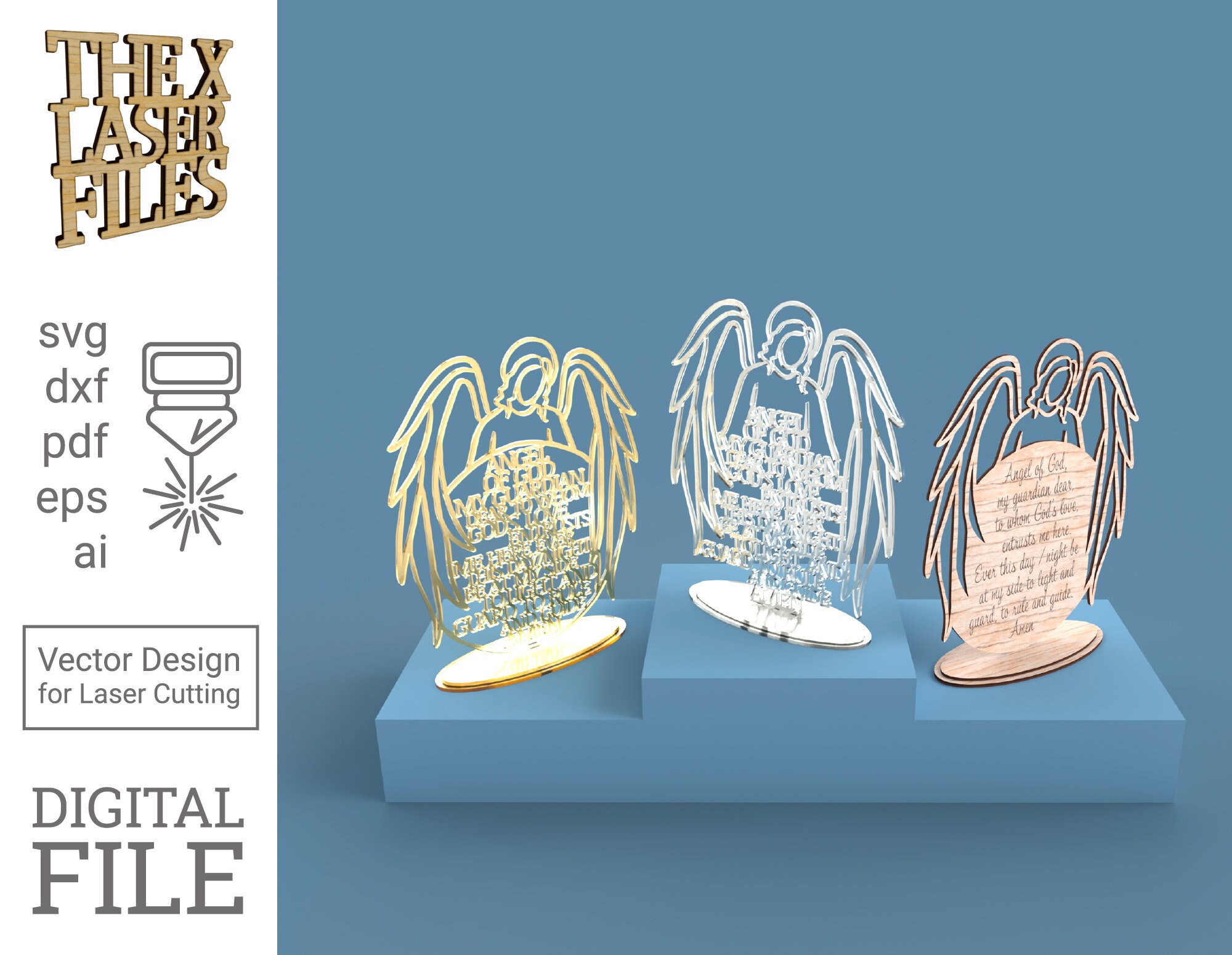 Catholic Angel of God Prayer Laser Cut Vector File DIGITAL | Etsy
