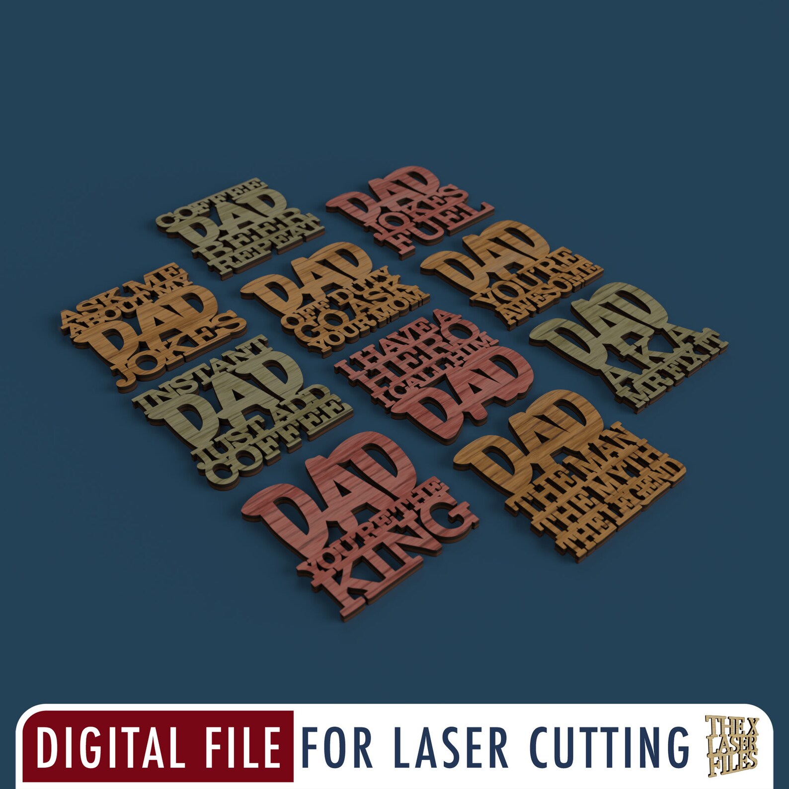 Dad Coasters - Laser Cut File Svg Dxf Pdf Eps DIGITAL FILE - Etsy