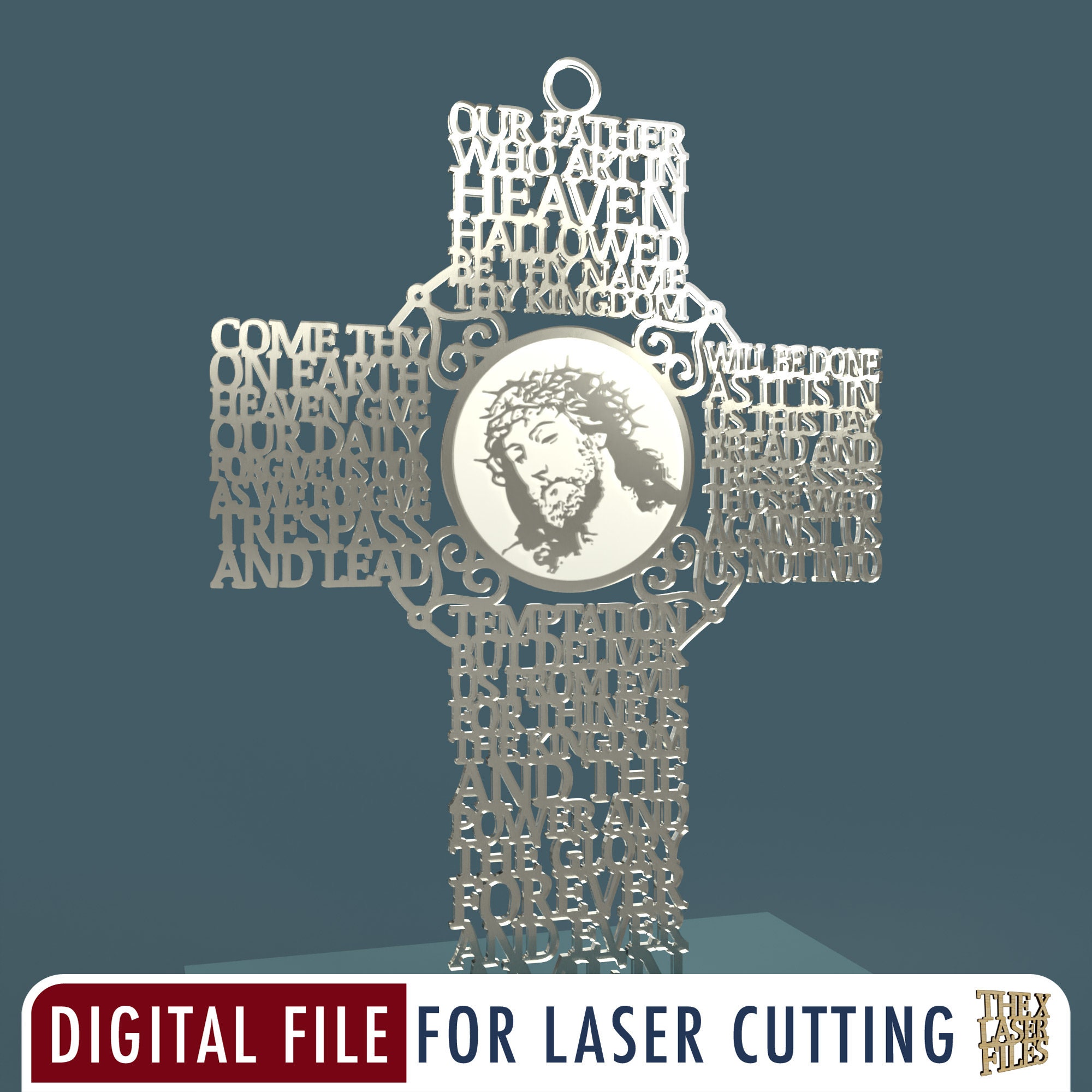 Catholic Our Father Extended Version Picture Cross - Lord's Prayer ...