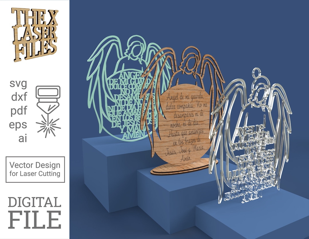 Angel de la Guarda - Archivo Vector Corte Láser - Etsy España