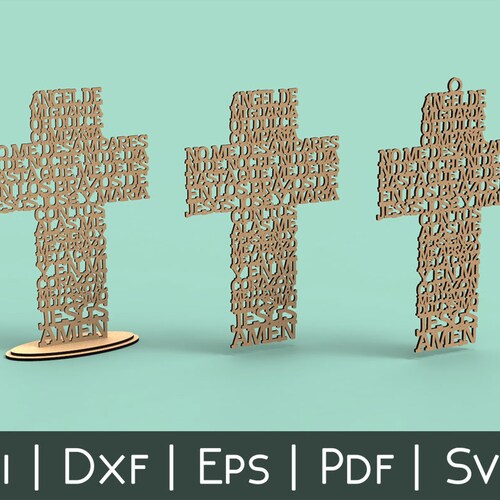 Angel of God prayer to Guardian Angel Cross Laser Cut | Etsy