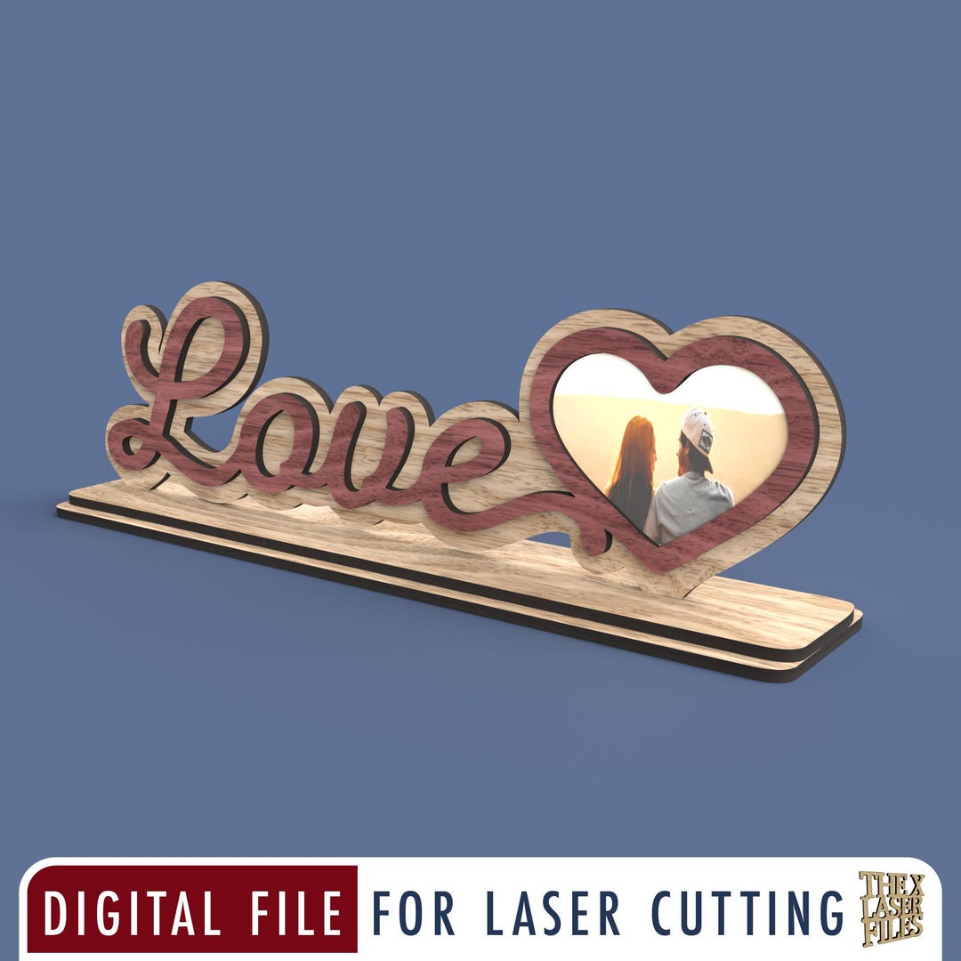 Laser Cut File Love Heart Valentine's Sign - Svg Dxf Pdf Eps Ai DIGITAL ...
