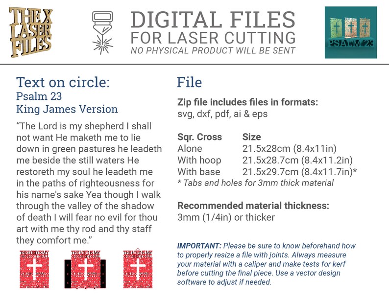 KJV Psalm 23 the Lord is My Shepherd King James Version Square With ...