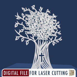 Catholic Lord's Prayer Our Father Tree - Laser Cut File Svg Dxf Pdf Eps ...