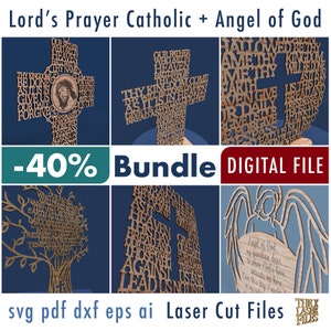 Catholic Prayer Laser Cut Files – Our Father, Angel of God (digital ...