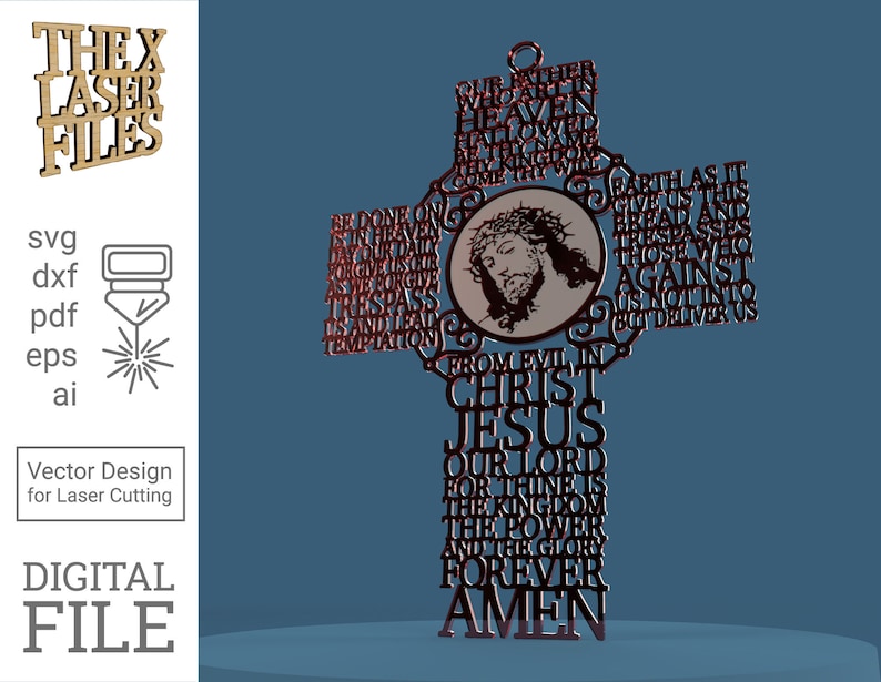 Coptic Lord's Prayer Our Father Picture Cross Laser Cut - Etsy UK