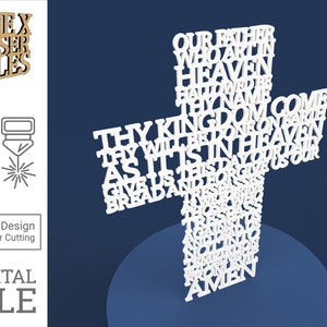 Catholic Lord's Prayer Our Father Cross Laser Cut Vector - Etsy