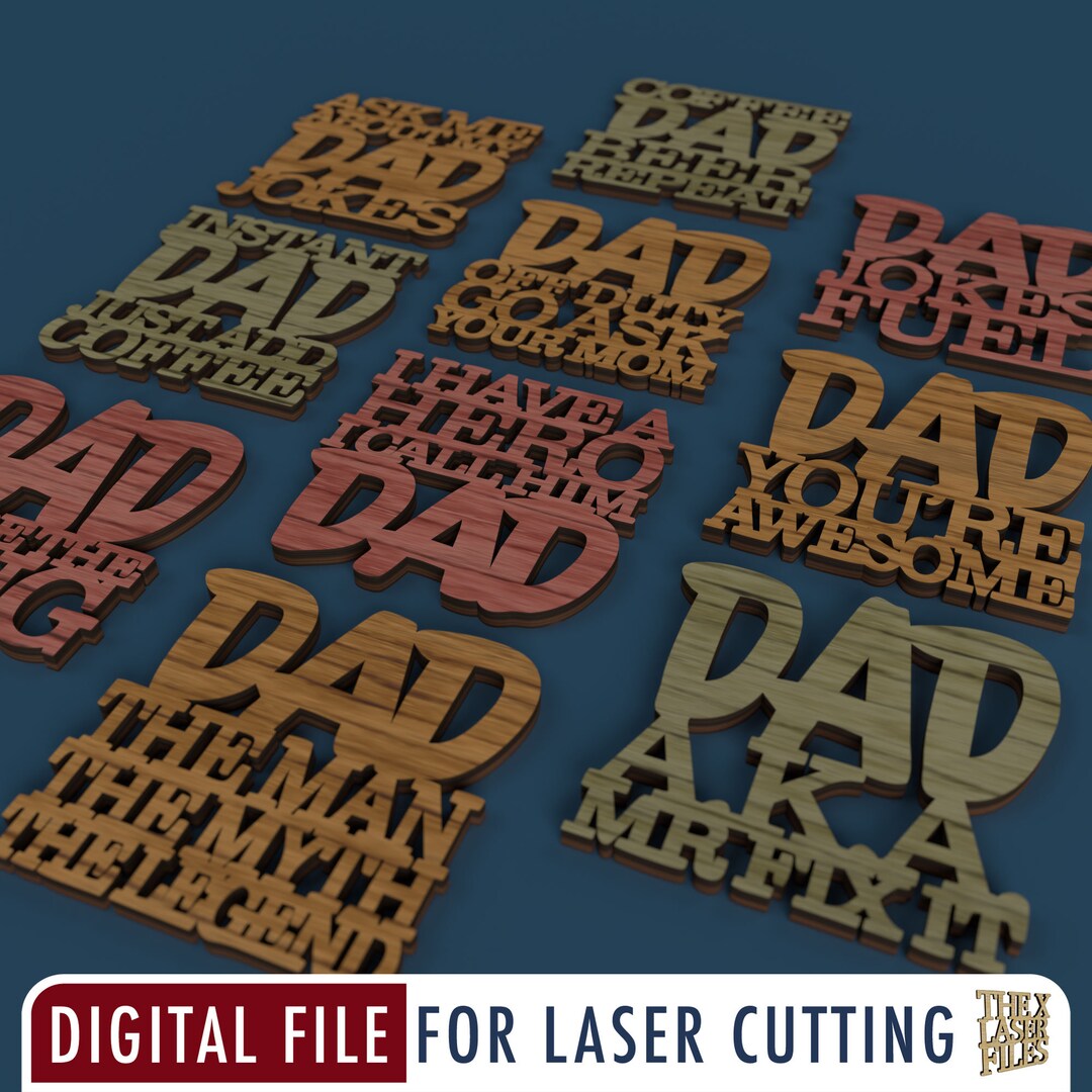 Dad Coasters - Laser Cut File Svg Dxf Pdf Eps Ai DIGITAL FILE - Etsy