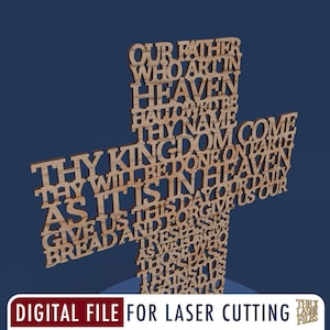 Catholic Lord's Prayer Our Father Cross - Laser Cut File Svg Dxf Pdf ...