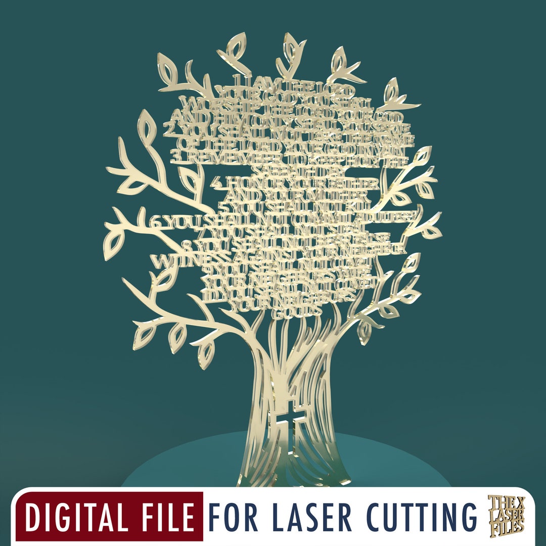 The 10 Commandments Tree - Laser Cut File Svg Dxf Pdf Eps Ai DIGITAL ...
