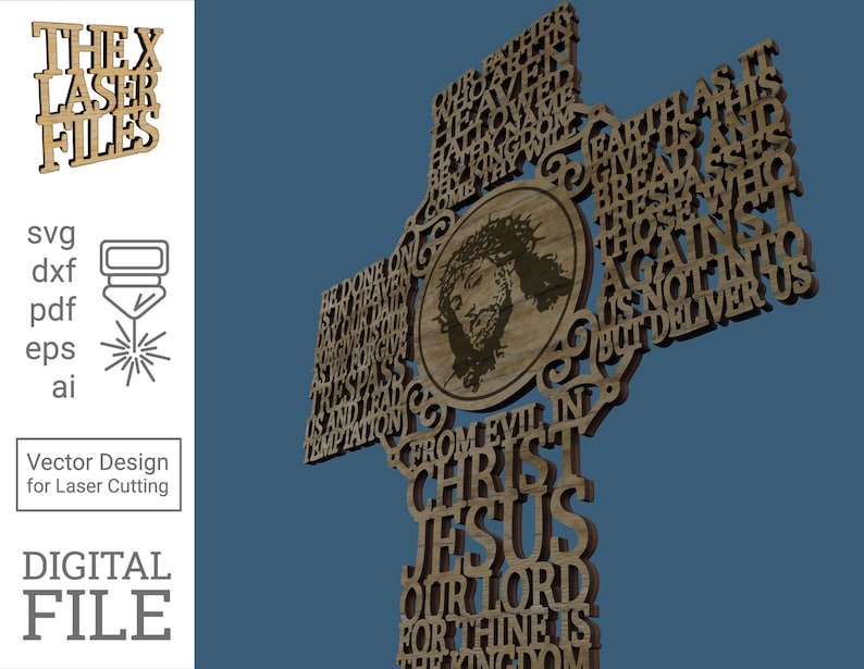 Coptic Lord's Prayer Our Father Picture Cross Laser Cut - Etsy