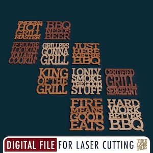 Barbecue Coasters - Laser Cut File Svg Dxf Pdf Eps Ai DIGITAL FILE - Etsy