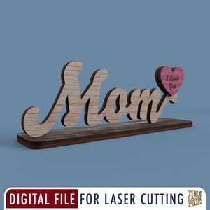 Mom and Best Mom Signs With Heart - Laser Cut File Svg Dxf Pdf Eps Ai ...
