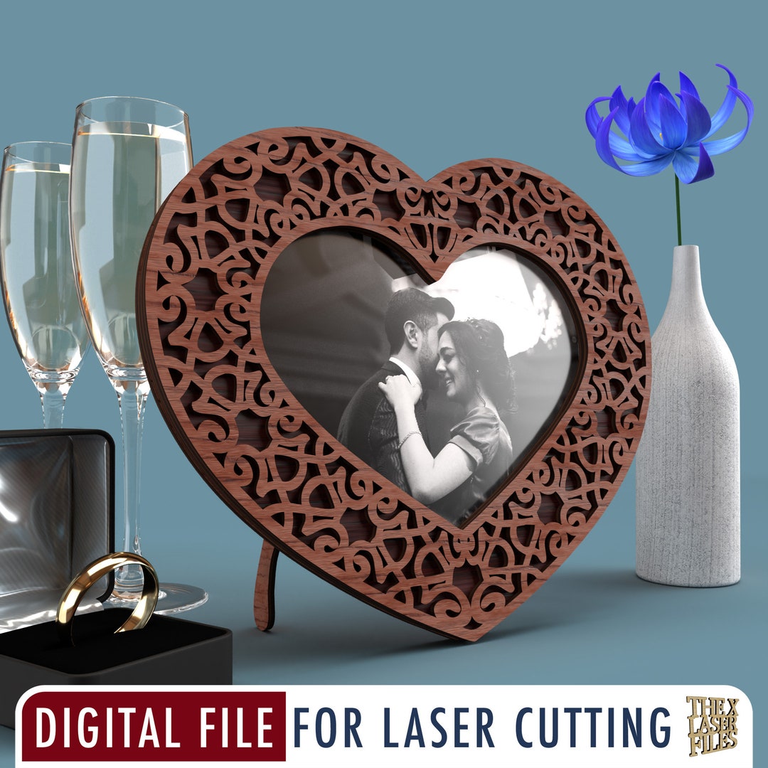 Heart Photo Frame - Laser Cut File Svg Dxf Pdf Eps Ai DIGITAL FILE - Etsy