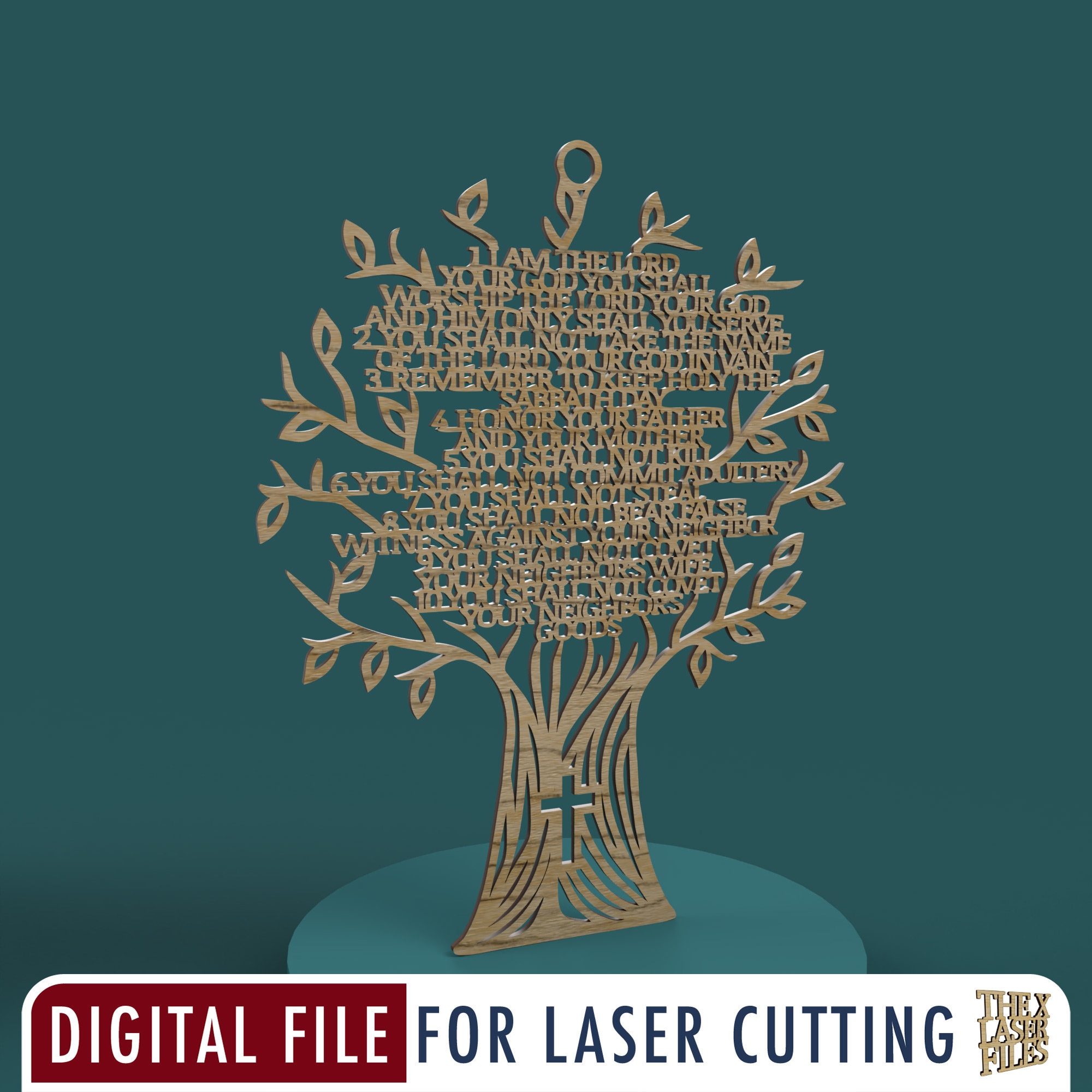 The 10 Commandments Tree - Laser Cut File Svg Dxf Pdf Eps DIGITAL FILE ...