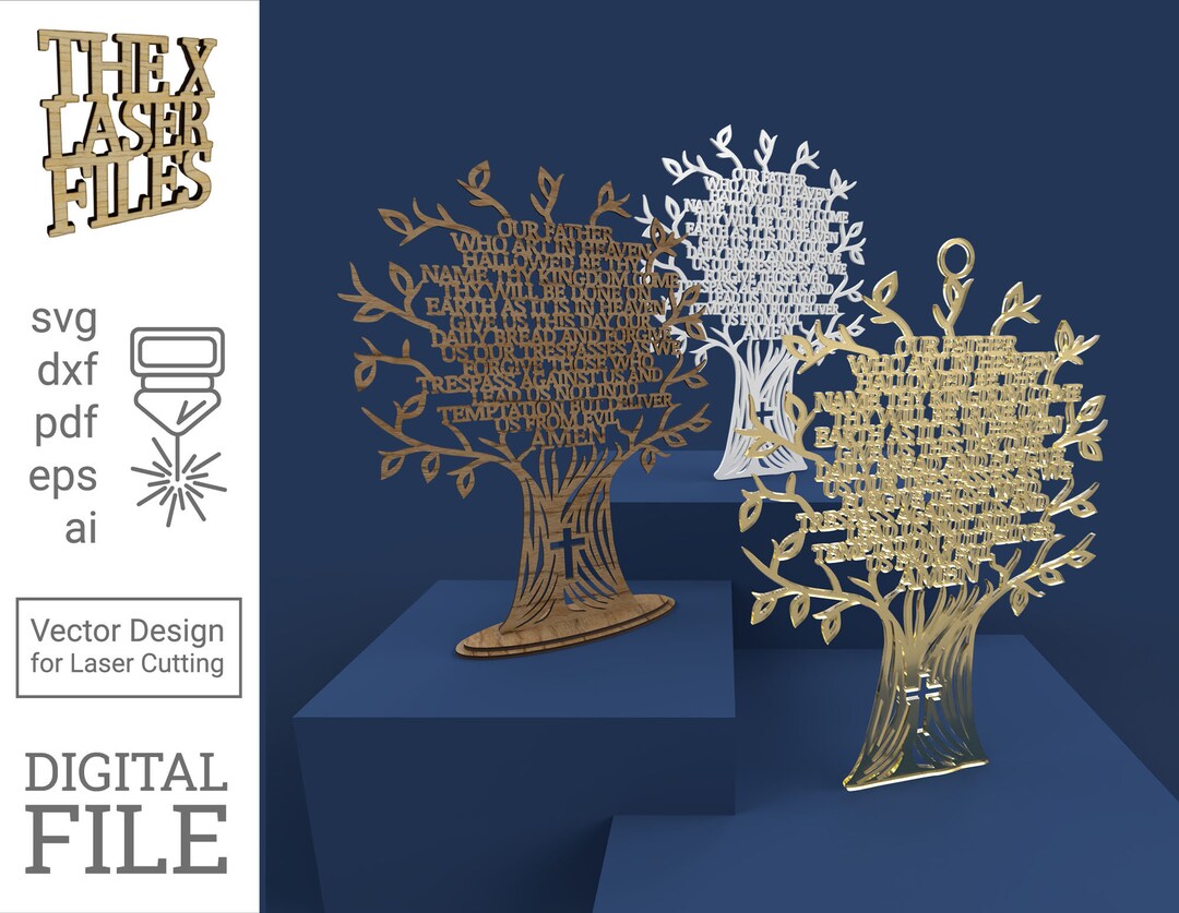 Catholic Lord's Prayer Our Father Tree Laser Cut Vector - Etsy