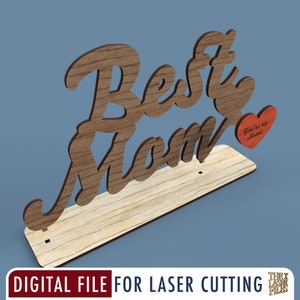 Mom and Best Mom Signs With Heart - Laser Cut File Svg Dxf Pdf Eps Ai ...