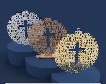 Catholic Lord's Prayer Our Father Picture Cross Laser Cut and Engrave ...