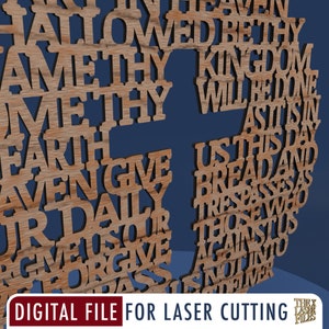 Catholic Lord's Prayer Our Father Circle With Cross - Laser Cut File ...