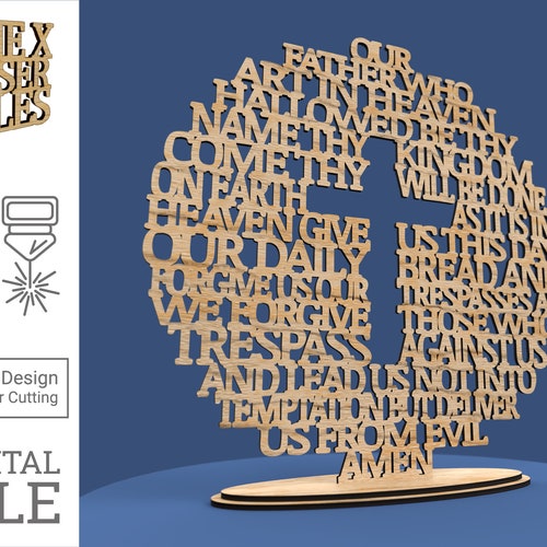 Catholic Lord's Prayer Our Father Cross Laser Cut Vector - Etsy