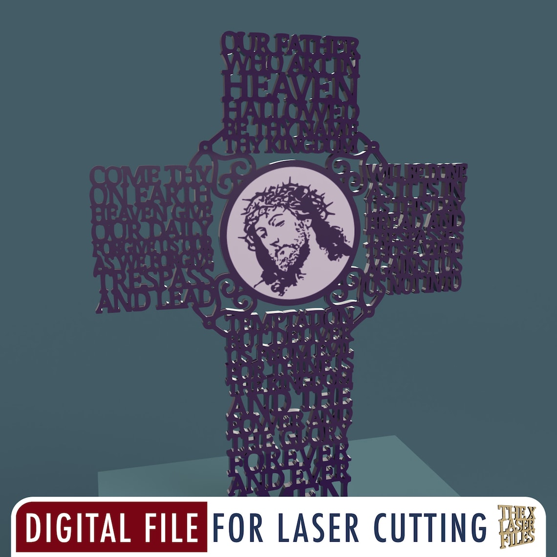 Catholic Our Father Extended Version Picture Cross - Lord's Prayer ...