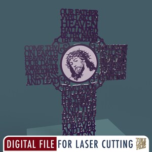 Catholic Our Father Extended Version Picture Cross - Lord's Prayer ...