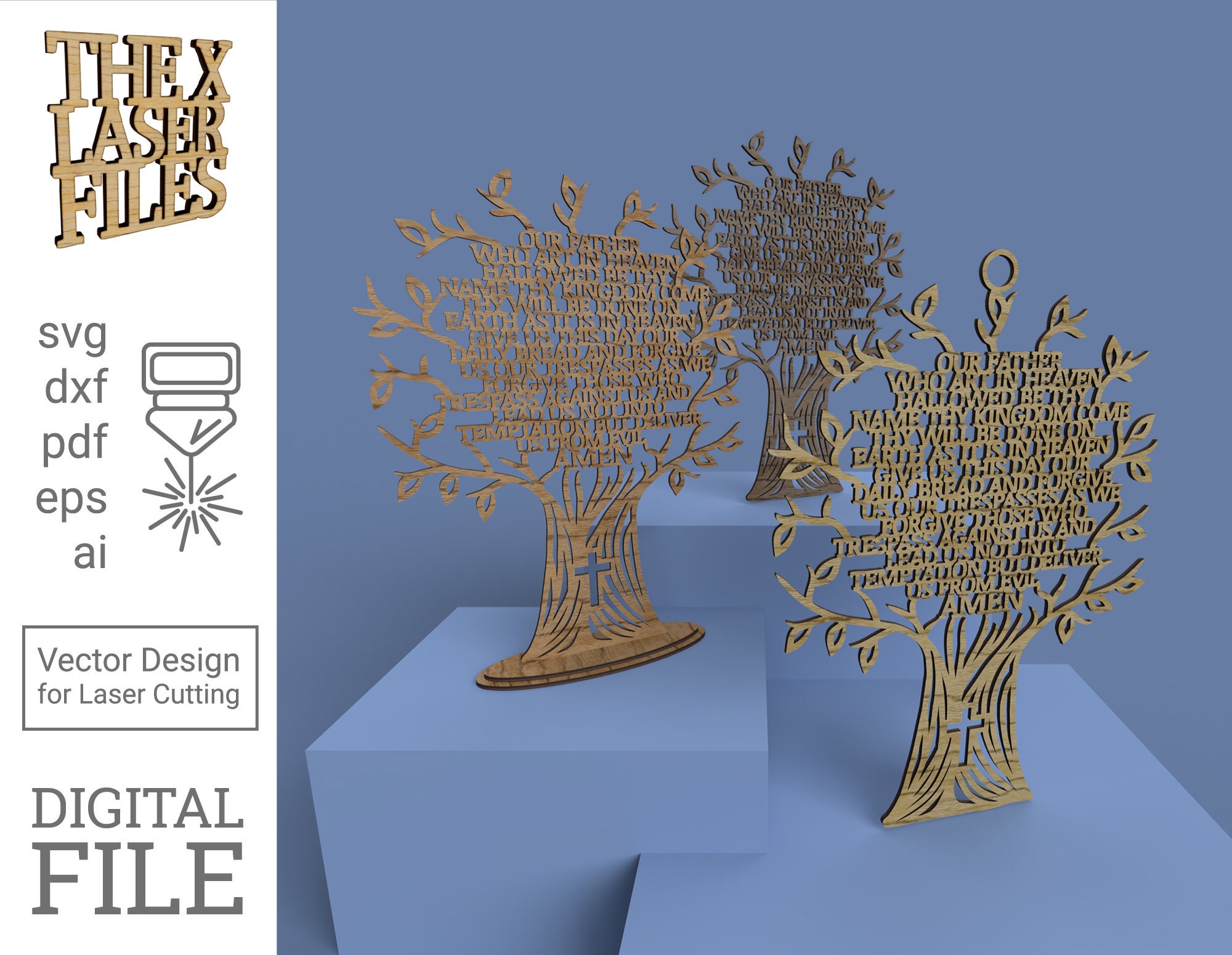 Catholic Lord's Prayer Our Father Tree Laser Cut Vector - Etsy Canada