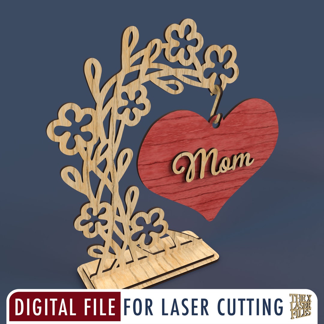 Mother's Day Hanging Heart - Laser Cut File Svg Dxf Pdf Eps Ai DIGITAL ...