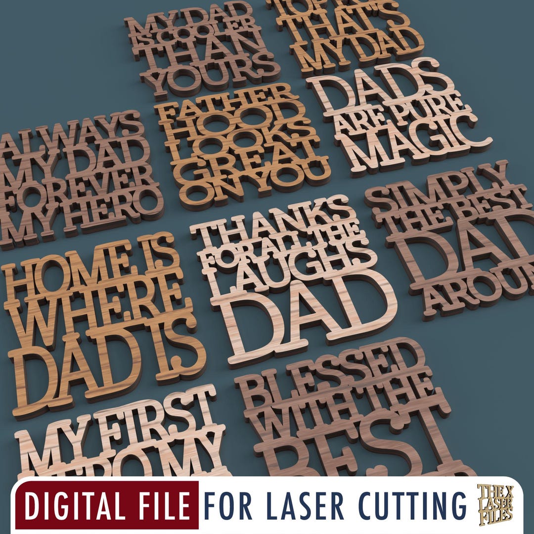 Laser Cut File Dad Coasters 02 - Svg Dxf Pdf Eps Ai DIGITAL FILE - Etsy
